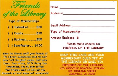 Friends of the Library – Abbeville Memorial Library