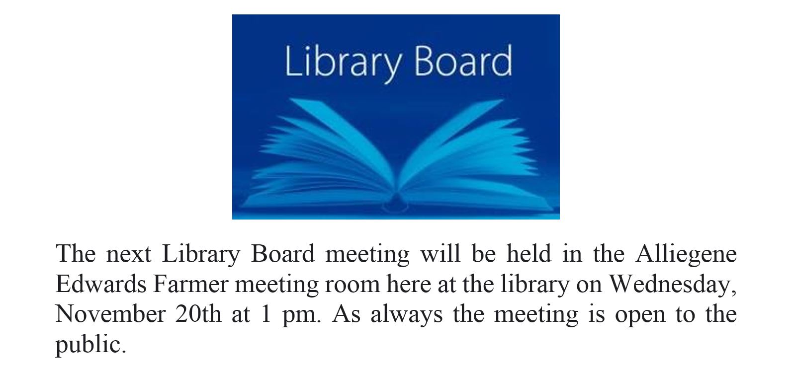 Library Board Meeting – Abbeville Memorial Library